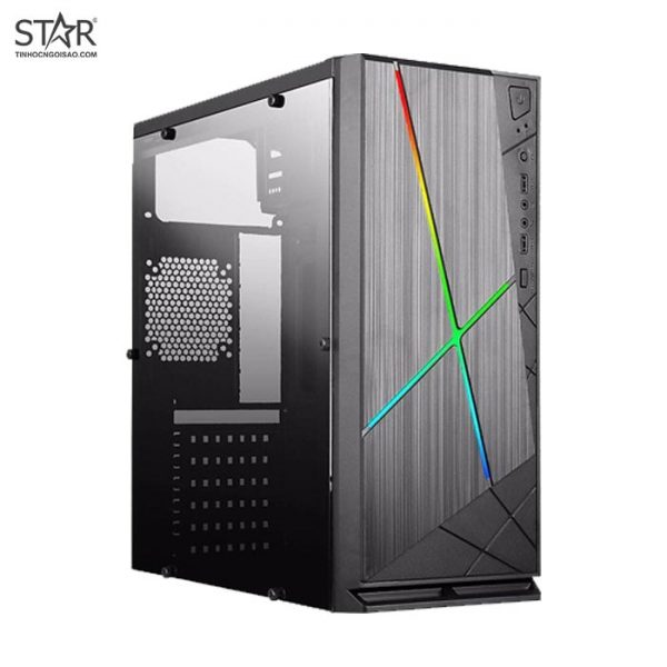 Thùng máy Case VSP V3-608 RGB (No Fan) - Tin Học Star Tin Học Star