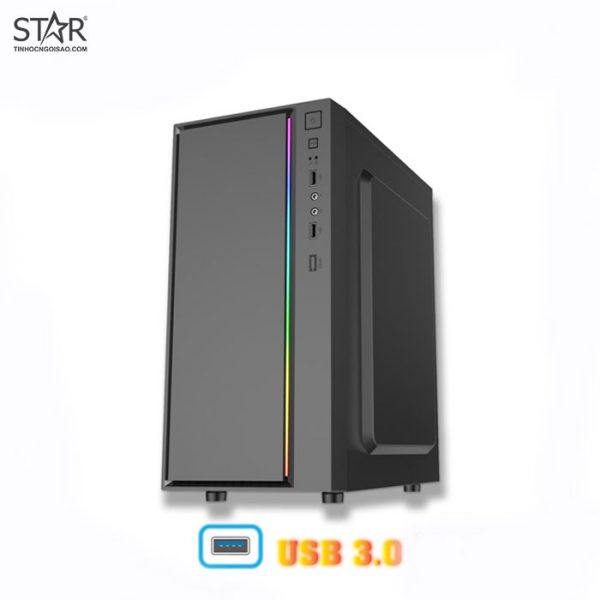 Thùng máy Case Vision VSP V206 RGB (No Fan) - Tin Học Star Tin Học Star
